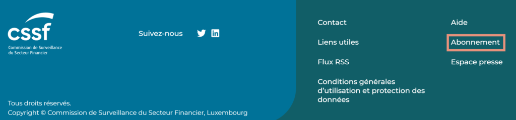 Aide – CSSF